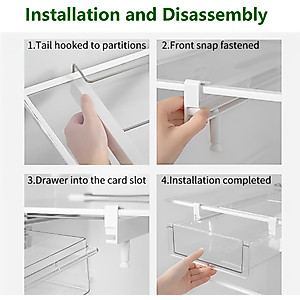 vacane Upgradation Refrigerator Drawers XL,Fridge Drawer With Handle Pull Out Fridge Bins Organizer, Extra-Long/Stretch 20",Extra-Deep Storage Cheese, Deli Meat, Drinks, Fruit, Vegetable