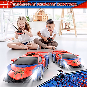 Growsland Remote Control Car for Kids, RC Cars for Boys Kids 1:18 Electric Vehicle Toy Car Hobby Racing Car Toys with Lights & Controller, Birthday Gift for 3 4 5 6 7 8 9 Year Old Boys Girls
