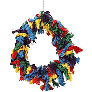 Balacoo Bird Ring Toy Parrot Grooming Ropes Hanging Swing Snuggle Ring Toy (Random Color)
