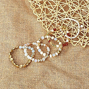 SAILIMUE 6 Sets Bohemian Stackable Bead Bracelets for Women Men Stretch Multilayered Bangles Bracelet Set Boho Multicolor Jewelry