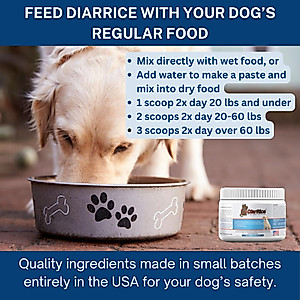 DiarRice Probiotic for Dog Diarrhea, Anti Diarrhea for Dogs, Diarrhea Medicine for Dogs' Bloating, Gas, and Stomach Discomfort. Puppy Probiotics for Diarrhea. Dogs Upset Stomach Relief Medication.