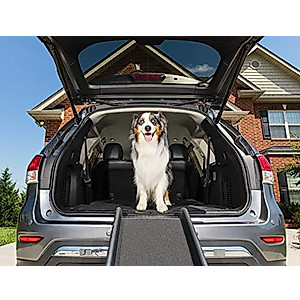 PetSafe Happy Ride Folding Dog Ramp for Cars, Trucks, & SUVs - 62 Inch Portable Pet Ramp for Large Dogs with Siderails, Non-Slip - Weighs Only 10 lb, Supports up to 150 lb, Easy Storage, Folds in Half