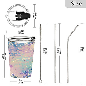 Wassud Circle Abstract 20 oz Tumbler with Lid and Straw Stainless Steel Double Wall Vacuum Tumblers Insulated Travel Coffee Mug for Cold and Hot Drinks