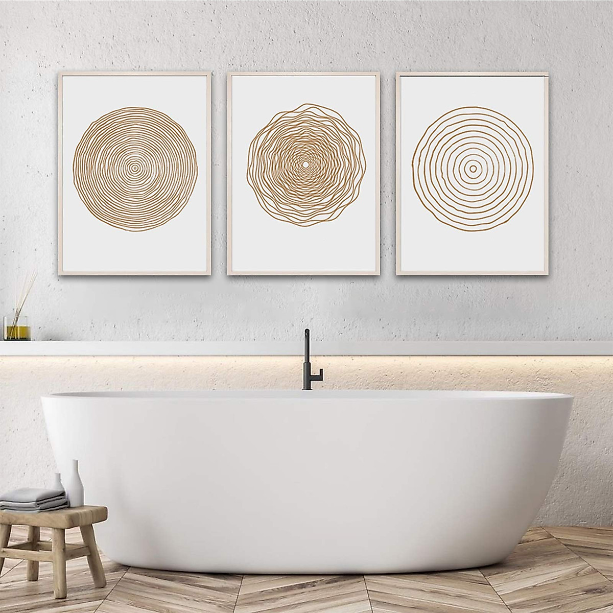 Boho Canvas Prints - Midcentury Modern Wall Art- Abstract Geometric Canvas Wall Art Set - Scandinavian Wall Art Painting for Living Room Bedroom Decor No Framed