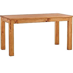B.R.A.S.I.L.-Möbel TableChamp Dining Table Rio 63 x 31.5 Honey Solid Wood Pine Oiled Farmhouse Extension Extendable Optional