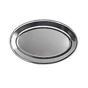 Stainless Steel Oval Platter, 16 x10-Inch Serving Platter by Tezzorio