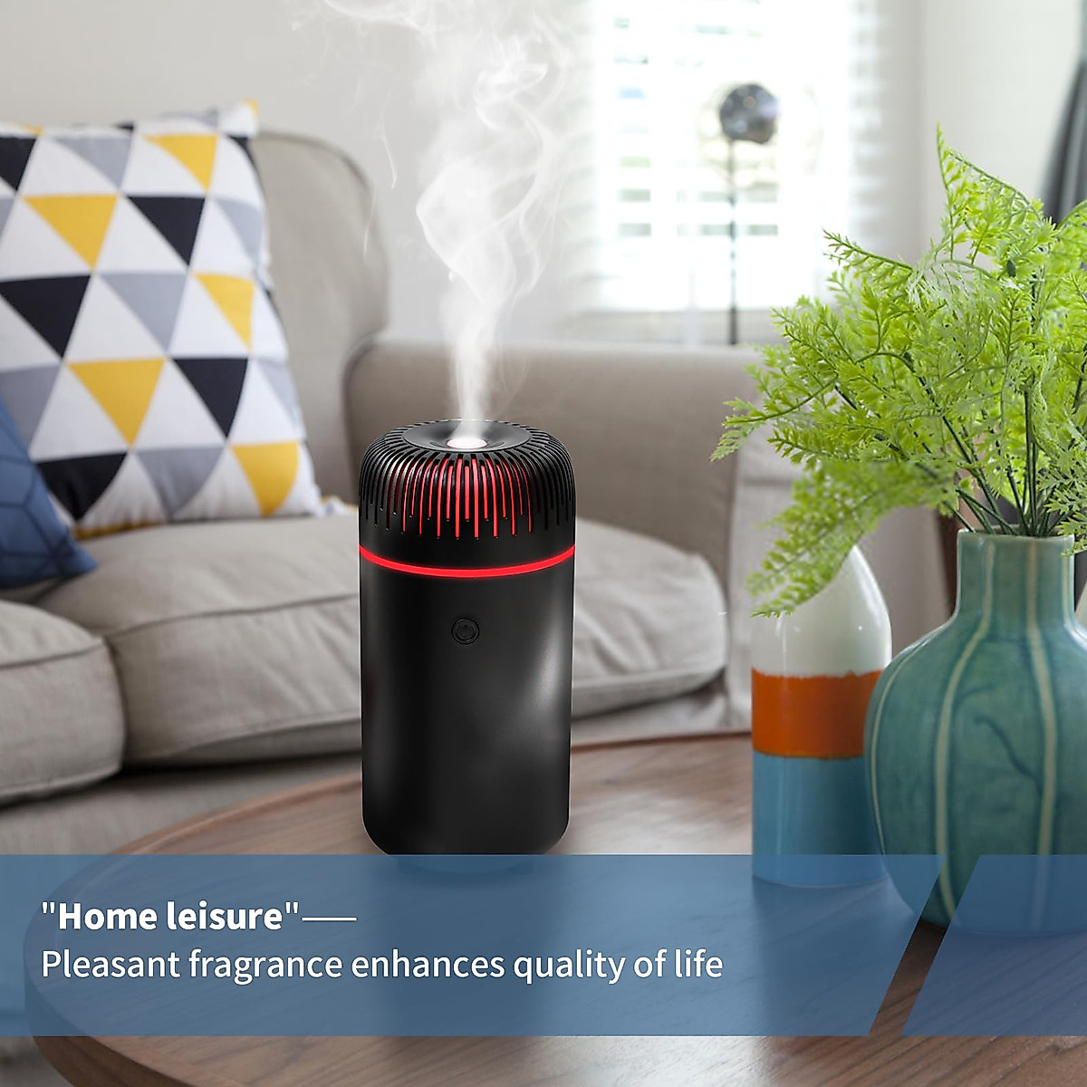 Generic Car Diffuser Humidifier Aromatherapy Essential Oil Diffuser USB Mist Mini Portable Diffuser for Car Home Office Bedroom, 100ML, Black