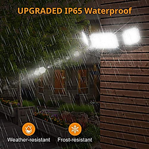 LEPOWER 4500LM LED Flood Light Outdoor Dusk to Dawn, 45W Security Lights Outdoor with 3 Adjustable Heads, IP65 Waterproof, 5000K, Photocell Flood Light Fixture for Garage, Patio,