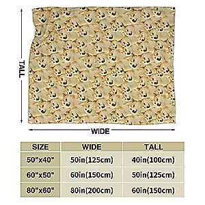Throw Blanket Dogecoin Gold Coin Meme Ultra-Soft Micro Fleece Blanket for Couch Sofa Bed Living Room 50"X40"