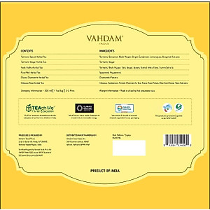 VAHDAM, Assorted Herbal Tea Sampler Gift Set (6 Variants, 60 Tea Bags) Caffeine Free, Gluten Free, Non GMO | Tea Variety Pack - Long Leaf Pyramid Tea Bags Variety Pack | Gifts for Women & Men