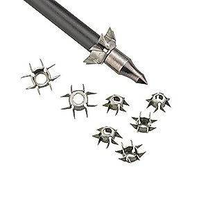 SHARROW 12 Pcs 8 Paw Judo Blunt Tip 25 Grain Archery Judo Broadheads Hunting Small Game Arrow Heads Paw Point for OD 6.2mm Arrow Shaft