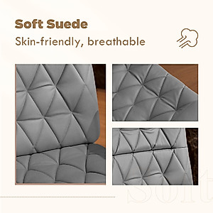 HoeuThien Desk Chair Without Wheels Swivel Tilt Home Office Chair with Criss Cross Legs Solid Armrest Grey