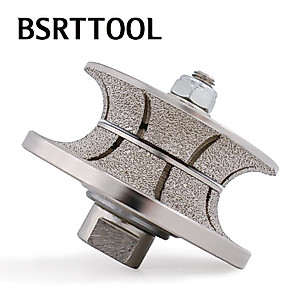 BSRTTOOl V30 1-1/4 inch Diamond Router Bit Full Bullnose Profiler Wheel Vacuum Brazed for Granite Concrete Marble Stone 5/8-11 Thread