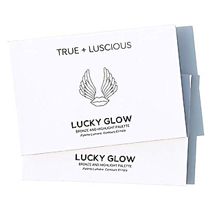 Lucky Glow Palette by True + Luscious - Talc Free - Vegan, Cruelty Free, Paraben Free. Multi-use Highlighter, Blush & Bronzer - 0.78 oz