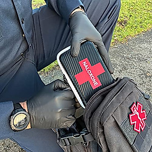 Naloxone Case for Opioid Overdose Kits | Custom Designed Hardshell Case Holds All Formulations of Naloxone | Does Not Include Naloxone (Cases Size: 7"x4.5"x 2") (Black - 10)