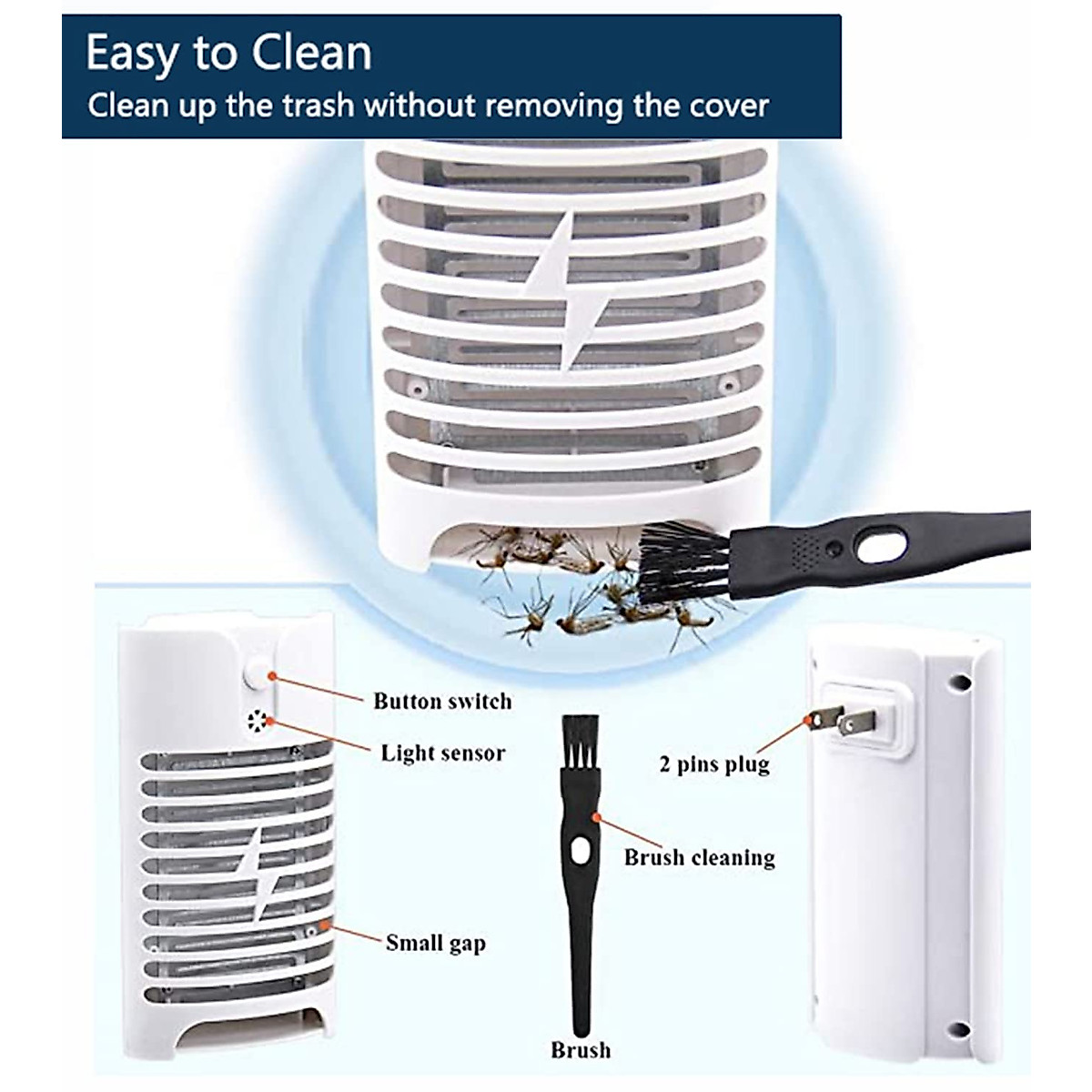 Electric Mosquito Trap Indoor, Tombux Plug-in Bug Zapper Insect Killer /Catcher for Gnat,Mosquitoes,Fruit Flies (1 PC)