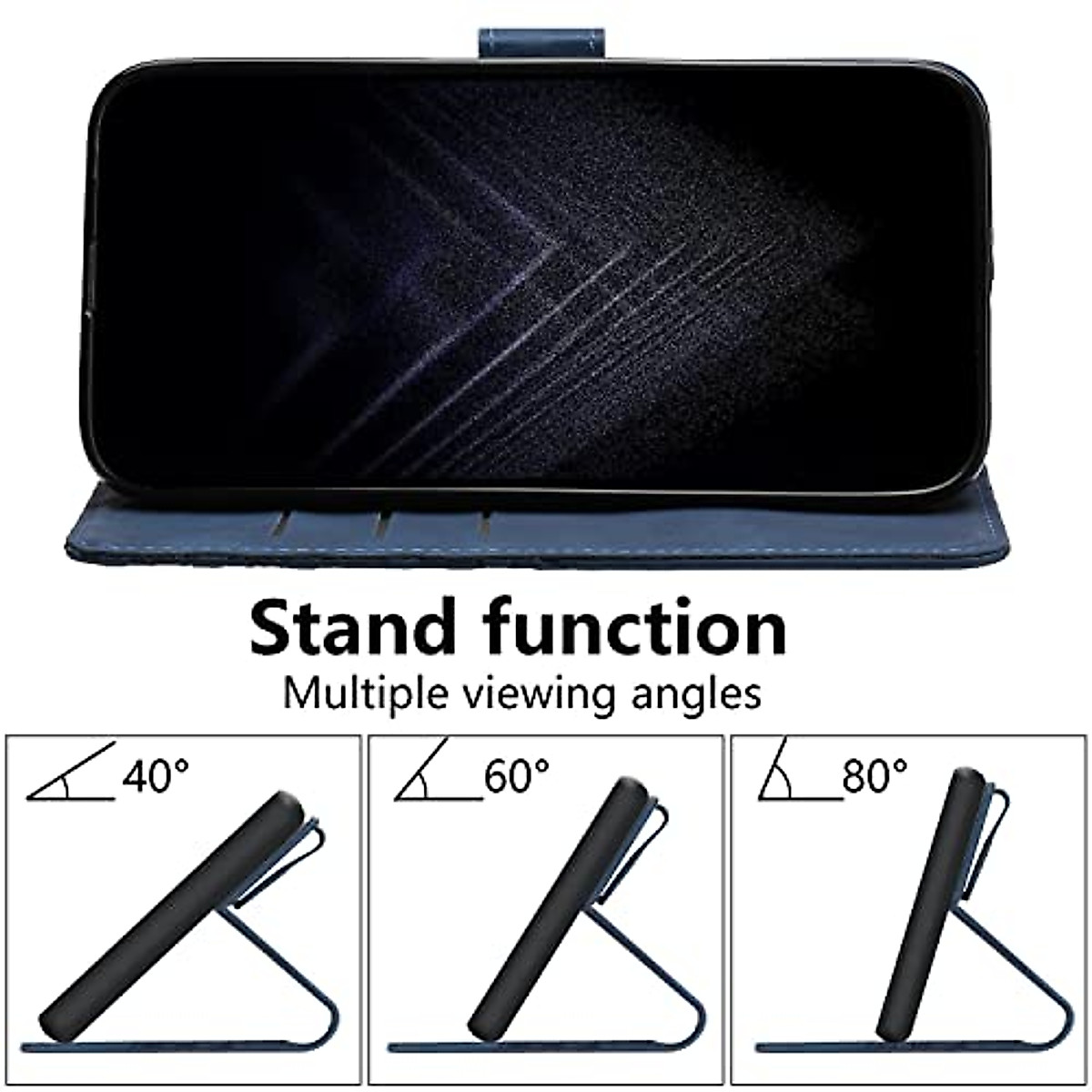 Smartphone Flip Cases Wallet Case Compatible with Oppo Reno 6 Pro 5G, Vintage PU Leather Phone Case Magnetic Flip Folio Leather Case Credit Card Holder Kickstand Shockproof Case Flip Cases ( Color : B