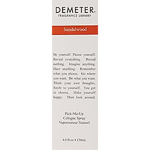 Demeter Unisex Cologne Spray, Sandalwood, 4 Ounce