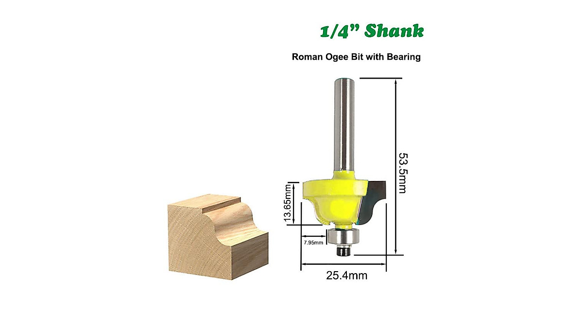Wilsnsun Roundover Router Bit Set for Clean Cutting