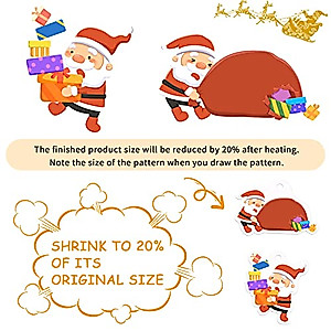 OFNMY 125 Pieces Heat Shrink Plastic Sheet Kit with 25 PCS Shrinky Art Paper and 100 PCS Keychains for Kids Creative Craft Marking, Homemade Shrinky Dinks, Handprint Keychains for Christmas