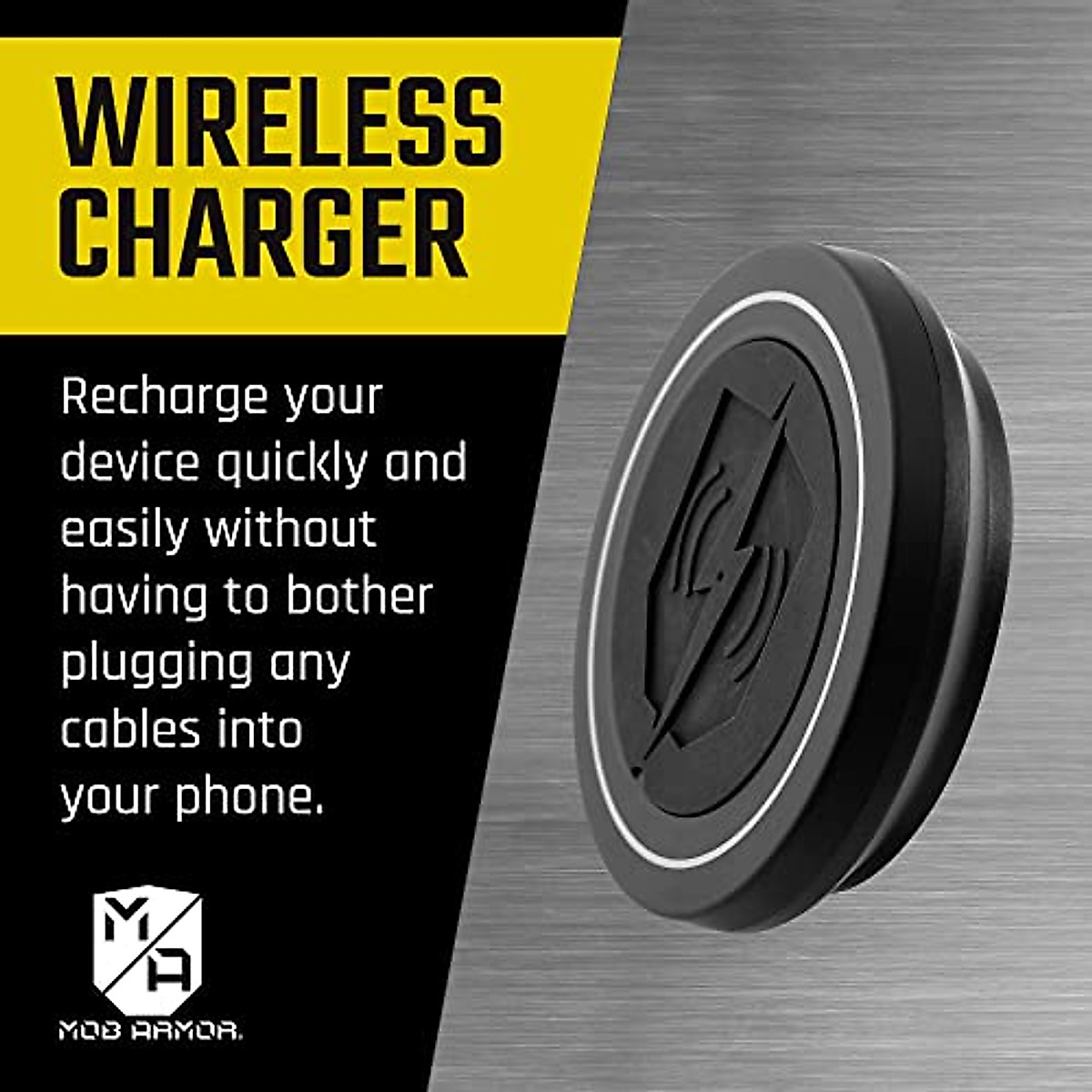 Mob Armor Magnetic Wireless Phone Charger - Voltage Series Phone Car Charging Station - Apple iPhone & Samsung Android Accessories - Wireless Charger Magnet Phone Holder