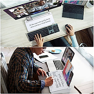 Desk Whiteboard Dry Erase Glass Whiteboard, Varhomax Desktop White Board to-do List Memo Notepad for Home Office and School Accessories Supplies with Storage Caddy for Computer Keyboard Stand (White)