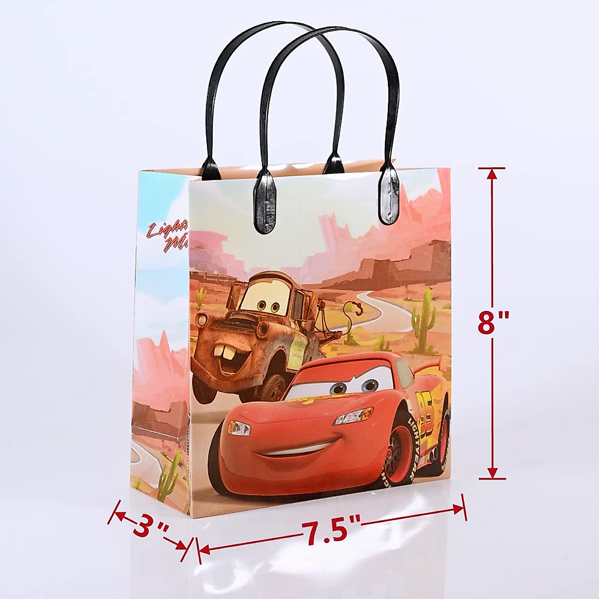 Disney Car Authentic Licensed 12 Party Favor Reusable Goodie Medium Gift Bags 8"