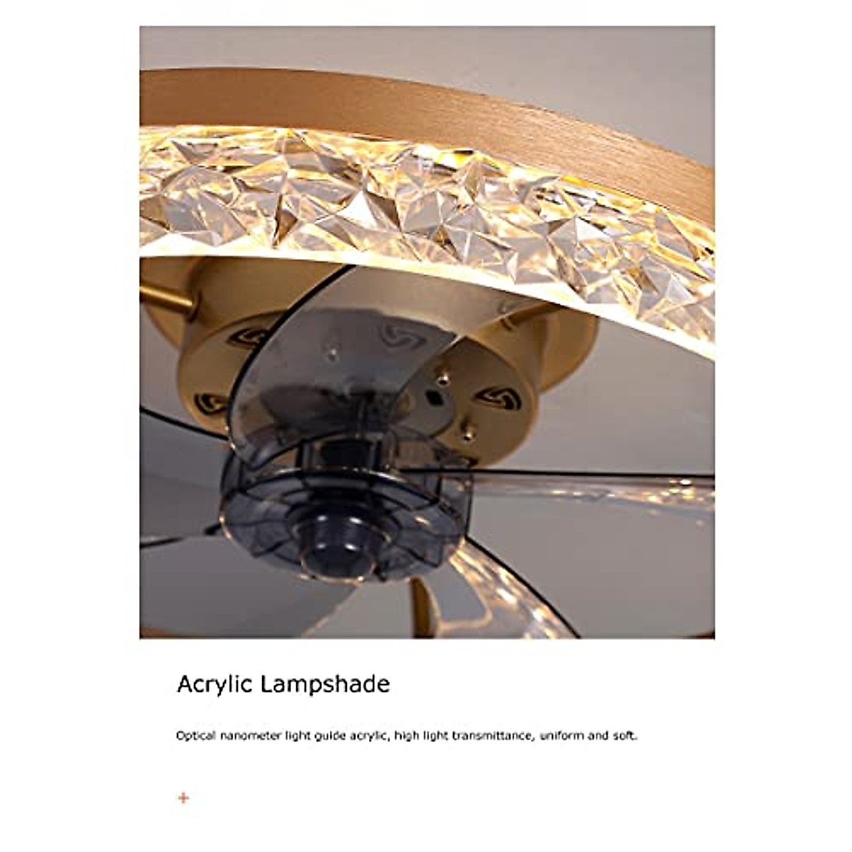 AAXYZX 50CM Modern LED Ceiling Fan Lights European-Style Simple Invisible Bedroom Dining Room Living Room Fan Lamps 3 Color Changeable,Luxury Lamp