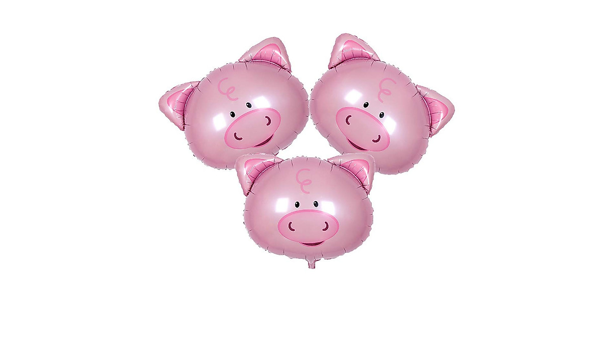 Pink Pig Balloons for Party Decorations | Durable Aluminum Foil 10 pcs