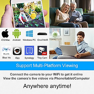 Luowice 5MP PTZ Security Camera Outdoor FHD WiFi IP Camera with Humaniod Detection, Auto Tracking, Color Night Vision, Pan and Tilt, Two Way Talk, Floodlight and Siren, Waterproof