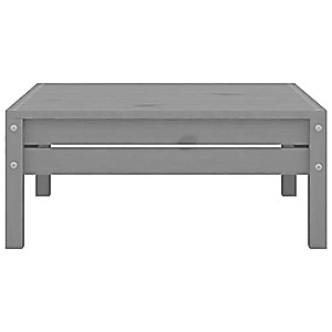 Solid Pinewood Patio Footstool Features a Modular Design for Home Garden Lawn Porch Poolside, Easy to Move Around Outdoor Furniture, 25" x 25" x 11.2", Gray