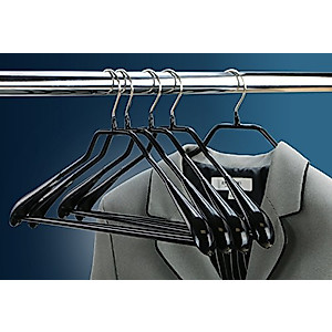 Mawa by Reston Lloyd BodyForm Series Non-Slip Space-Saving Clothes Hanger with Bar for Pants, 16-1/2", Style 42/LS, Set of 5, Black