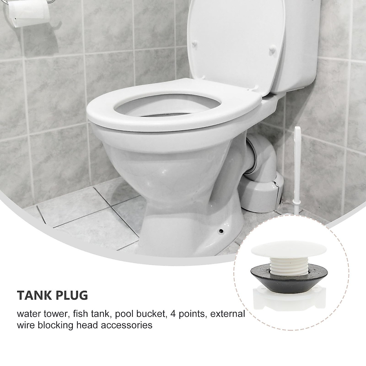 VILLFUL 2 Pcs Toilet Tank Plastic for Toilet Repair Bathroom Accessories for Easy Installation and Leak Prevention
