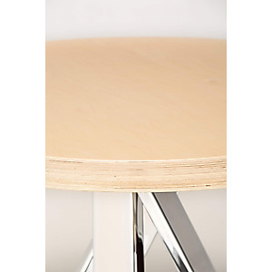 Round Dining Table with Chrome Plated Steel Base