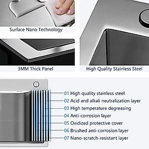 DuyviSteil 33x22 Inch Topmount or Drop In Kitchen Sink Worktation 16 Gauge Stainless Steel Single Bowl Kitchen Sink with Drainpipe