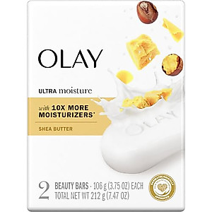 Olay Outlast Ultra Moisture Shea Butter Beauty Bar, 7.52 Ounce, Pack of 2