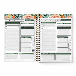Bright Day Calendars to Do List Daily Task Checklist Planner Time Management Notebook by Bright Day Non Dated Flex Cover Spiral Organizer 8.25 x 6.25 (Tropical Floral)