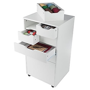 Winsome Halifax Bins & Drawers Multi-Storage Tall Mobile Cabinet, White