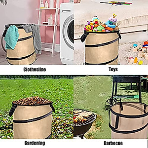 YOUTHINK Collapsible Trash Can, 37.8L 10 Gallon Oxford Cloth Recycling Large Leaf Garbage Bag Trashcan with Handles for Garden Home Camping