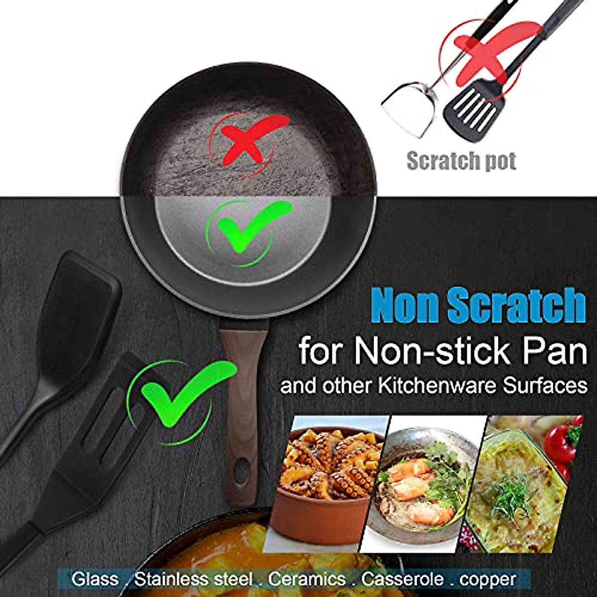 2 Pieces Mini Brownie Silicone Brownie Serving Spatula Flexible Nonstick Serve Turner Heat-Resistant Cookie Slotted Spatula for Flip Eggs in Small Frying Pan Cookie Batter Lemon Squares Baked(Black)