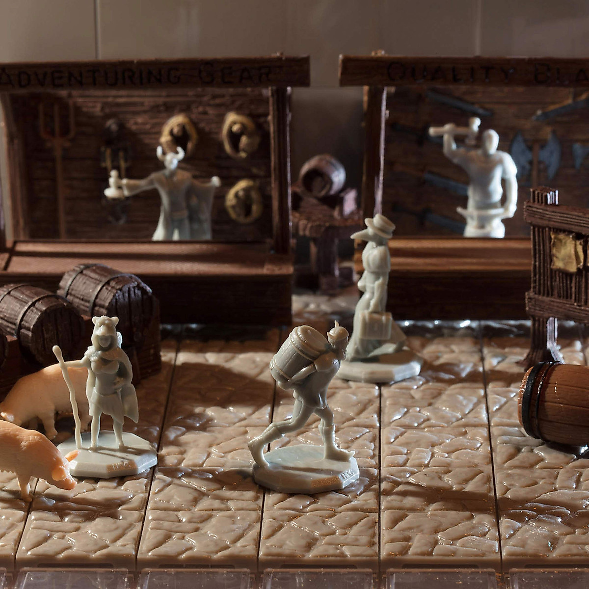 Monster Townsfolk Mini Fantasy Figures - 8pc Tradesmen Non Player Character NPC Miniatures - 1" Hex-Sized Compatible with DND Dungeons and Dragons, Pathfinder, All RPG Tabletop Games