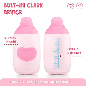 GAGAKU Lovely Baby Doll 12 inch, Soft Plush Doll for Girls Stuffed Huggable Doll Rag Cuddly Doll with Magic Magnetic Pacifier Simulated Baby Bottle for Kids