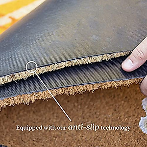 Avera Products | Welcome Flip Flops, Natural Coir Fiber Doormat, Anti-Slip PVC Mat Back