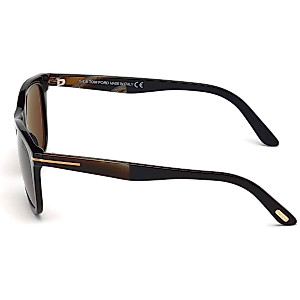 Tom Ford FT0500-F Sunglasses - Shiny Black Frame, Brown Polarized Lenses, 54 mm Lens FT0500-F5401H