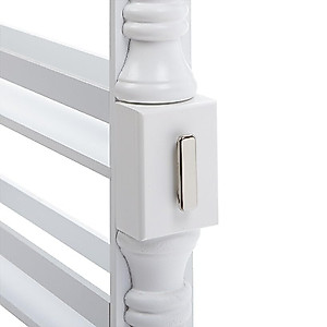 The Lakeside Collection Slim 4 Tier White Wooden Storage Rack Cart on Wheels for Small Spaces, Kitchen, Bathroom Laundry Room Organization