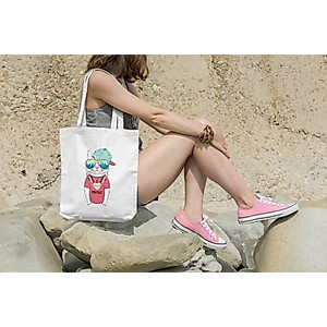 Cute Canvas Tote Bag for Women - Cat Gifts for Cat Lovers - Book Tote Bag - Cat Tote Bag with Music Theme - Reusable Shopping Bags for Grocery Utility Teacher (Music Cat)