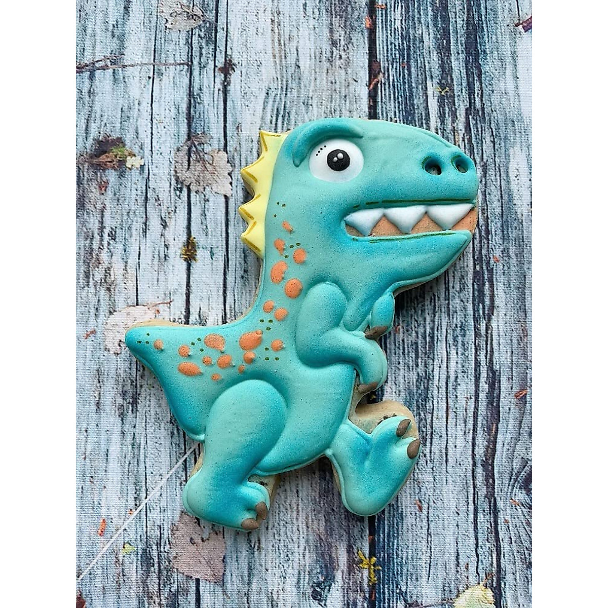 LILIAO Cute Dinosaur Cookie Cutter Set - 3 Piece - T-rex, Brontosaurus and Dinosaur Foot Biscuit Fondant Cutters - Stainless Steel