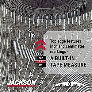 Jackson Safety Pipe Measure Tool Wrap Around Tape, Flex Angle Measuring and Marking Gauge for 3 to 6 Diameter, Medium, Black, 14752, 3.88" X 4''