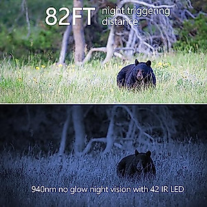 Trail Cameras with Night Vision Motion Activated Waterproof, Game Camera 32MP 1296P, Hunting Camera with 0.1S Trigger Speed, 120°Wide Angle Deer Camera with No Glow Infrared LEDs for Outdoor Wildlife