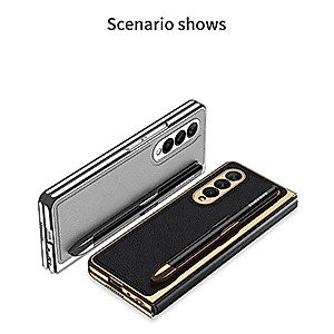 SHIEID Samsung Z Fold 3 Case with S Pen Holder, Galaxy Fold 3 Case Exculsive Custom Pen Slot Slide Phone Case Compatible with Samsung Galaxy Z Fold 3 5G, Carbon Fiber Pattern